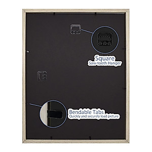 Frametory, 11x14 Picture Frame with Mat for 8x10 Photo - Country Rustic Style - High Definition Glass Wide Molding - Preinstalled Wall Mounting Hardware (Rustic Beige, 1 Pack)