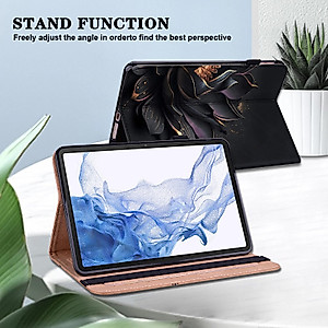 VODEFOX Case for Samsung Galaxy Tab A7 Lite 8.7 inch 2021 Case SM-T220 / T225 Premium PU Leather Folio Stand Flip Cover with Card Slot Pen Holder for Galaxy Tab A7 Lite Tablet - Purple Lotus