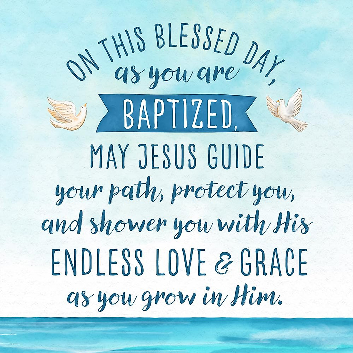 Prime Greetings Baptism Card, Made in America, Eco-Friendly, Thick Card Stock with Premium Envelope 5in x 7.75in, Packaged in Protective Mailer