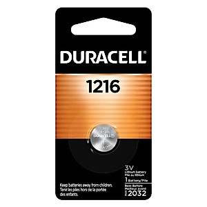 Duracell CR1216 3V Lithium Battery, 1 Count Pack, Lithium Coin Battery for Key Fob, Car Remote, Glucose Monitor, CR Lithium 3 Volt Cell