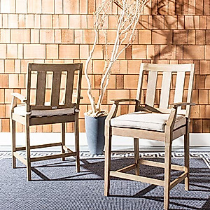 Safavieh Couture Patio Collection San Salvador Natural and White 25-inch Bar Stool (Set of 2)