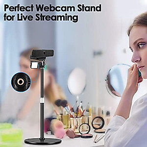 Nycetek Webcam Tripod Stand for Desk: Webcam Stand for Logitech Brio | C920 | C922 - Height & Angle Adjustable Desktop Tripod for Light & 1/4" Thread for Live Streaming | Video Calling