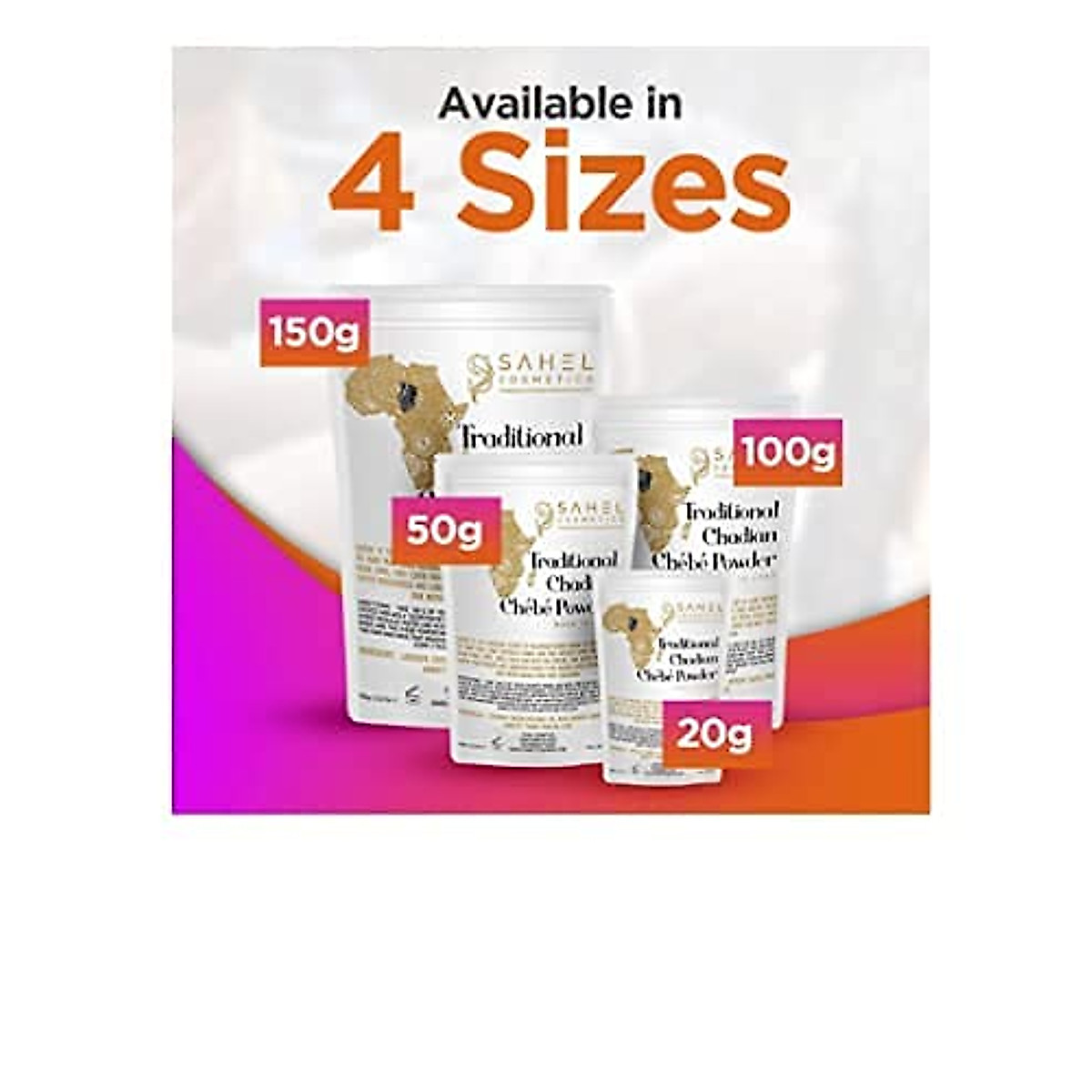 Uhuru Naturals Sahel Cosmetics Chebe Powder - Contains All-Natural Ingredients Promotes Strong and Healthy Hair Growth Helps Prevent Breakage Especially Formulated for Dry Hair Available in 4 Sizes