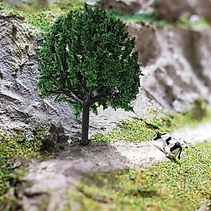 35 Pieces Model Trees 1.2-6.3 Inch Mixed Model Tree Train Scenery Architecture Trees Fake Trees for DIY Crafts, Building Model, Scenery Landscape Natural Green