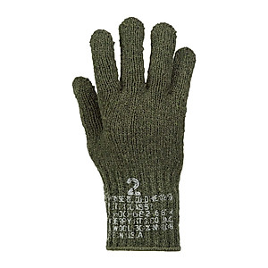 US Army Military Genuine Issue GI Men's Wool Nylon Blend Cold Weather Snow Winter Tactical Gloves (Large, OD Green)