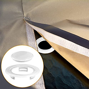 Coufce 2 Inch Patio Table Umbrella Hole Ring and Cap Set, Umbrella Hole Ring Plug, Outdoor Patio Umbrella Hole Plug for Patio Table, Yard(Black+White),2Set