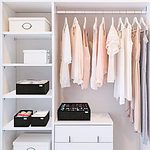 ULG 4 Pack Socks Underwear Drawer Organizer Divider, Washable Dresser Foldable Oxford Fabric Closet Organizers and Storage Boxes for Socks, Underwear, Ties, Belts (Black), Large (UL421041503)