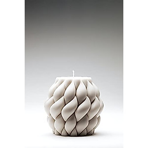 LAWA Knot Ball Candle - Handmade Twisted Scented Soy Wax Candle Elegant Aesthetic Candle Housewarming Gift Home Decor Idea White