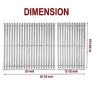 GLOWYE Stainless Steel Grill Grates Replacement for Traeger Pro Series 34 Century 34 Texas Elite 34 Texas Elite 34, Pit Boss 1000XL 1100PRO Series Pellet Grills, Weber Genesis II 400 Series Grills
