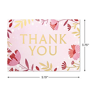 Hallmark Wedding, Baby Shower, Bridal Shower Thank You Cards (Pink Flowers, 40 Thank You Notes and Envelopes)