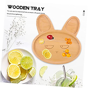2pcs Bamboo Family Snack Condiments Decorative Adorable Animal Desktop Holidays Sauce Dish Restaurant Easter Fruit Tray Holder Plate Candy Plates Dinners Nuts Wooden Farmhouse