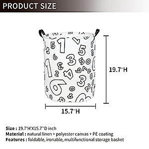 SEVEBDOME Canvas Fabric Storage Baskets with Handle, Foldable, Convenient Home Storage Bin Toy Bins Gift Baskets Bedroom Clothes Children Nursery Hamper (Number)