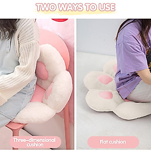 Cute Cat Paw Cushion Lazy Sofa Office Chair Cushion Bear Paw Warm Floor Cute Seat Pad for Dining Room Bedroom Comfort Chair for Health Building White 31.4 * 27.5 inch