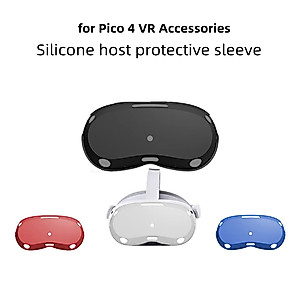 Protective Silicone Cover Sleeves for Pico4 All-in-one VR Headset,Dustproof Waterproof VR Glasses Lens Cover Case Accessories (Red)