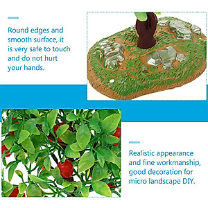 Beavorty 2pcs Model Trees with Bases Miniature Trees Model Garden Train Scenery Flower Trees Fake Architecture Trees Artificial Apple Trees for DIY Crafts Building Model Small Trees Model