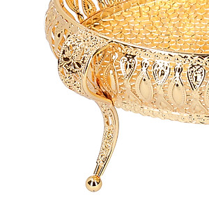 Fruit Tray, Food Dessert Storage Zinc Alloy Tray, Kitchens Food Tray Retro‑Style 8.4x6.4x4.2in for Daily Use Elegant Decorations