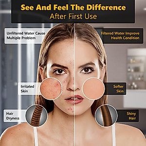 DAKINGS Filtered Shower Head, High Pressure 16-Stage Shower Head Filter for Hard Water Luxury 7 Settings Adjustable Water Softener Shower Head Remove Chlorine and Harmful Substances