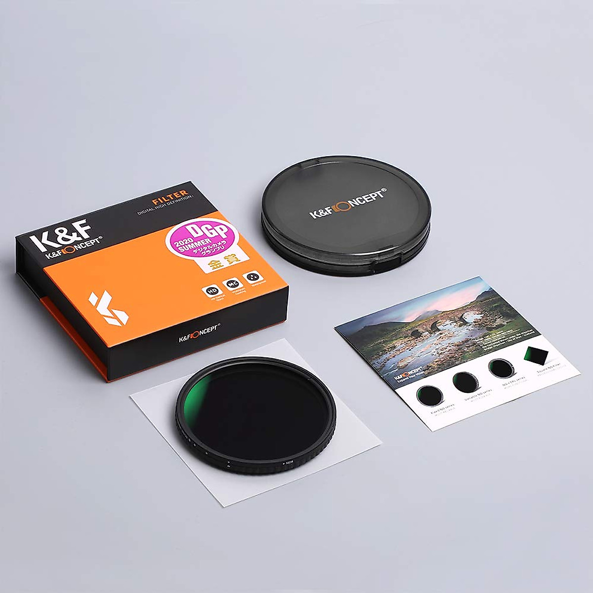 K&F Concept 37mm Variable ND Filter ND2-ND32 Camera Lens Filter (1-5 Stops) No X Cross HD Neutral Density Filter with 28 Multi-Layer Coatings Waterproof
