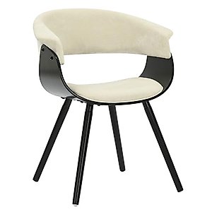 !nspire Mid-Century Fabric and Bentwood Accent/Dining Chair - Beige and Black