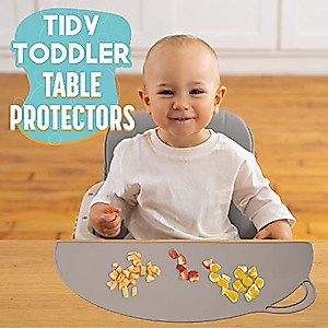 UpwardBaby Silicone Placemats for Toddlers - Suction Baby Placemat for Restaurants & Home - Set of 3 - Kids Placemat for Dining Table -Washable Wipeable Nonslip BPA-Free Placemats for Kids