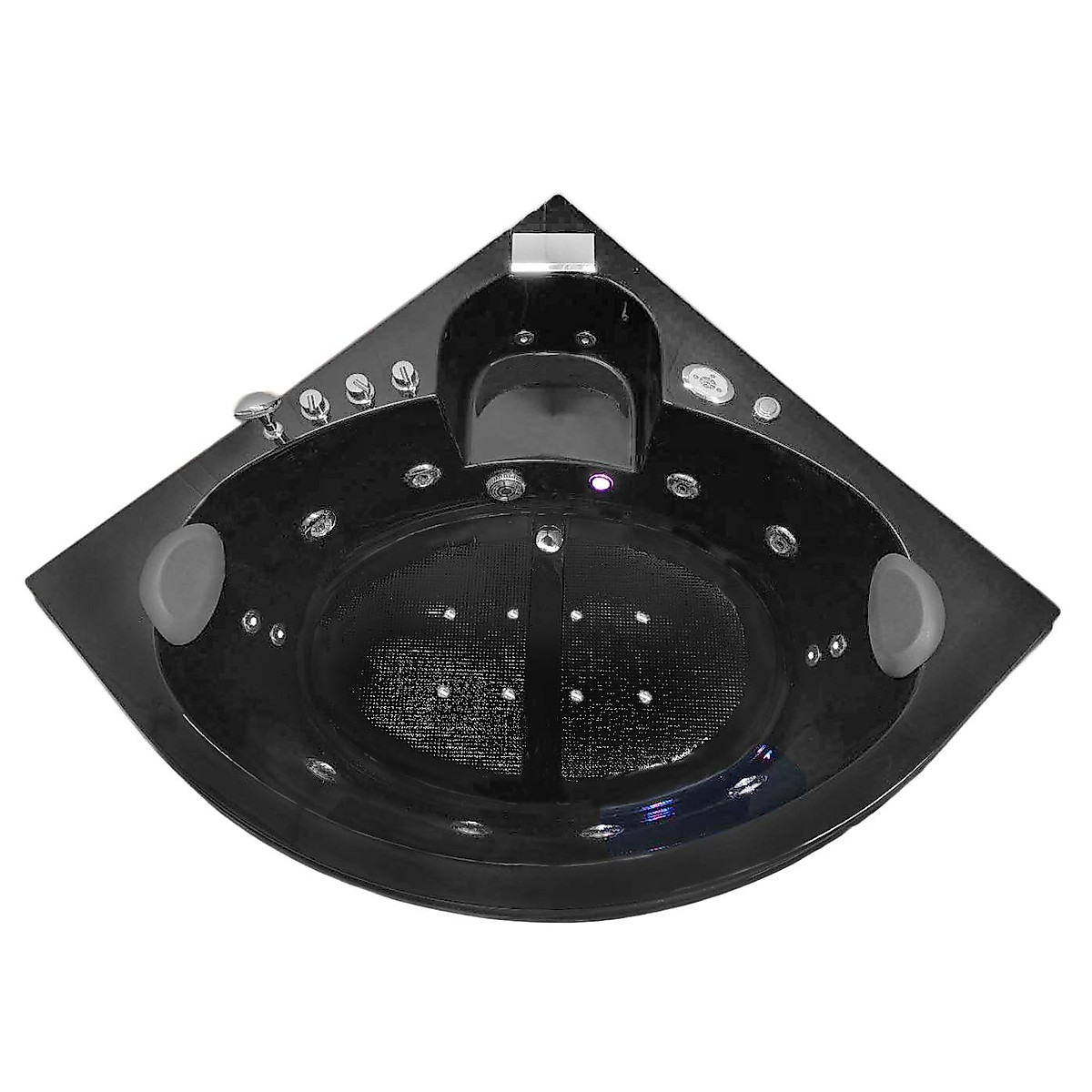 Whirlpool massage hydrotherapy Black corner bathtub hot tub 2 two person 59.05" DOLPHIN