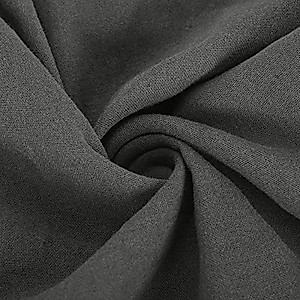 Elastic High Waisted Capris for Women Casual Loose Comfy Summer Cotton Linen Pants Wide Leg Cropped Trousers