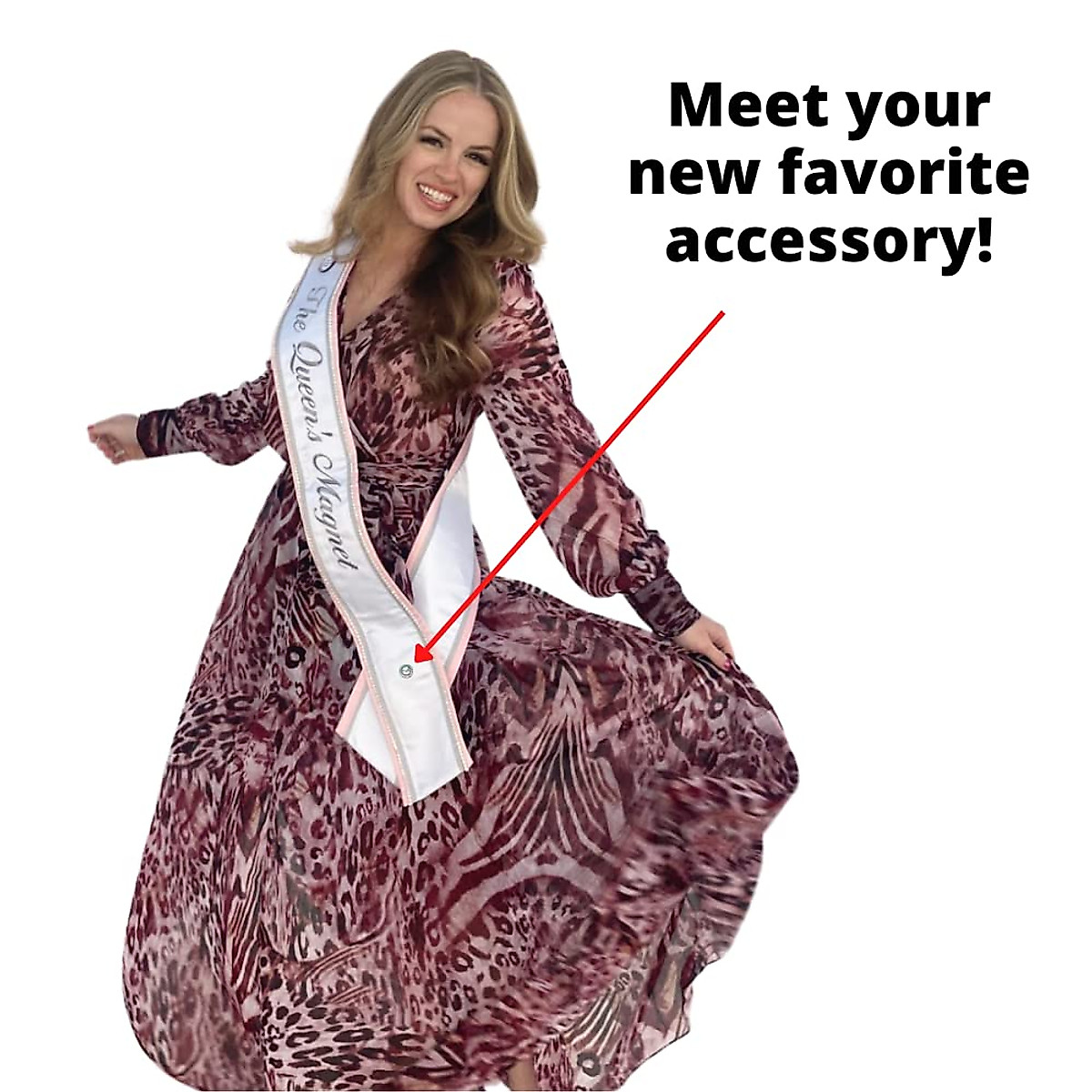 AB Queen Magnet Pageant Contestant Number Sash Fashion Accessory Brooch The Queen's Magnet