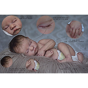 Anano Newborn 19 Inch Silicone Reborn Baby Dolls Full Body Soft Silicone Baby Dolls Anatomically Correct Baby Boy Doll Reborn Baby That Look Real Veins for Kids (Gray Sweater-Levi)