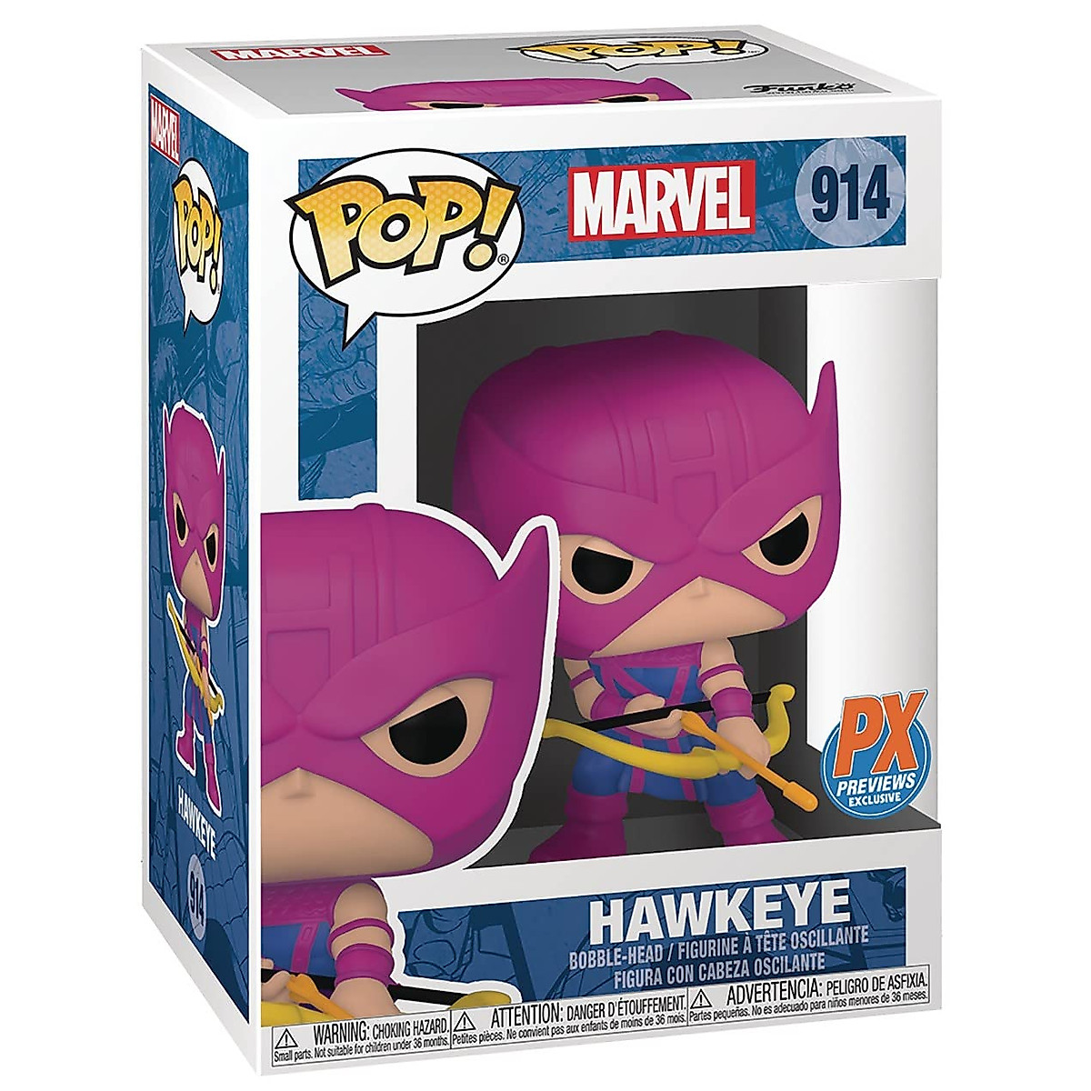 Funko POP Marvel: Avengers - Classic Hawkeye (PX Previews Exclusive) Pop! Vinyl Figure (Bundled with Compatible Pop Box Protector Case), Multicolored, 3.75 inches