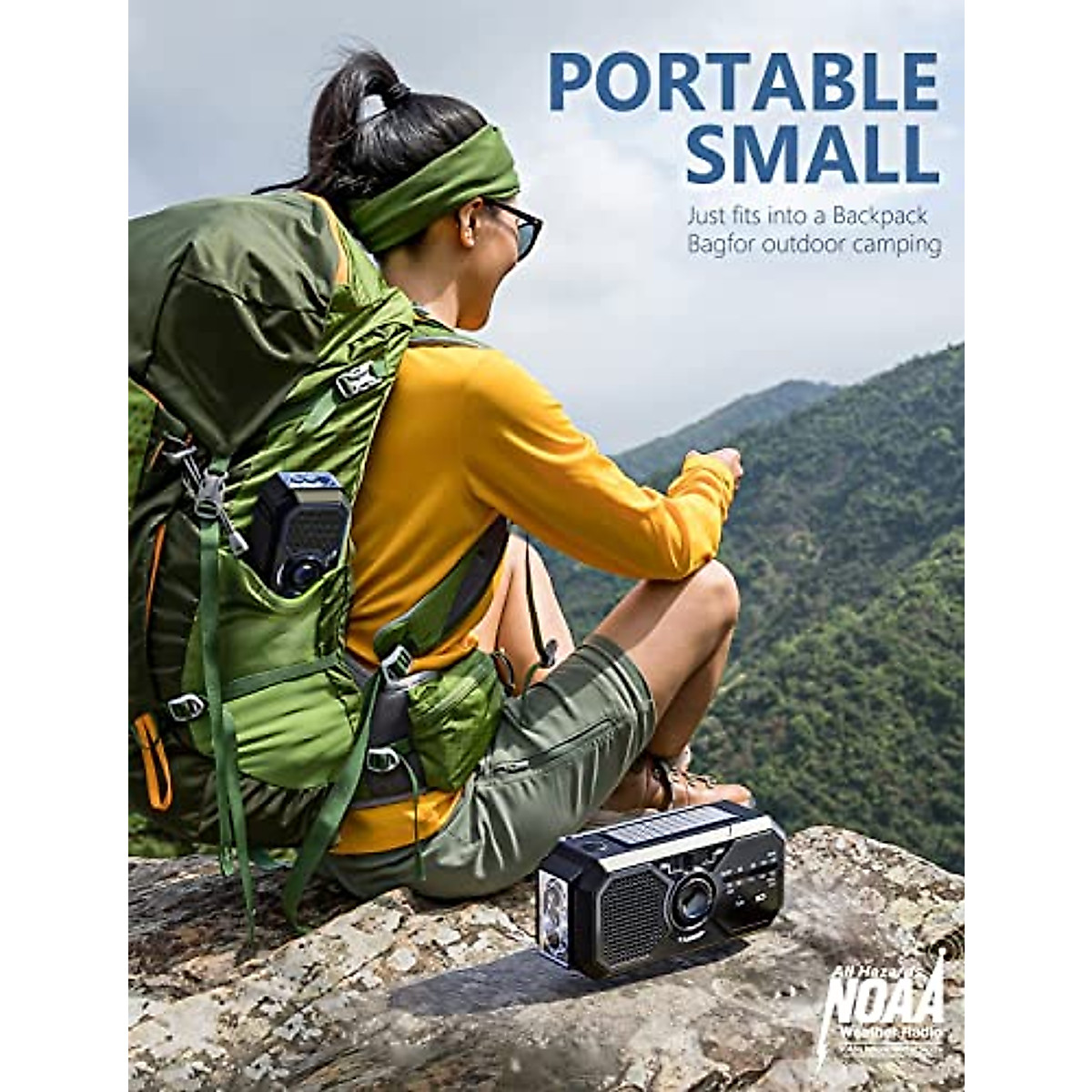 Hand Crank Emergency Radios,Portable NOAA/AM/FM Weather Radio with SOS Alarm,3500mAh Pocket Solar Power Bank Gadget for Home Camping Hiking Outdoor, Must Have Survival Gear Gift for Men Dad