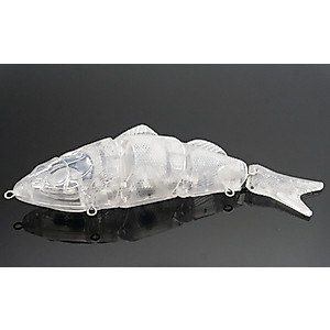 3pcs Free 5mm Eye Unpainted 4sections Swim Bait Fishing ABS Lure Body 130mm 24.2g Blank Lures White 8095#