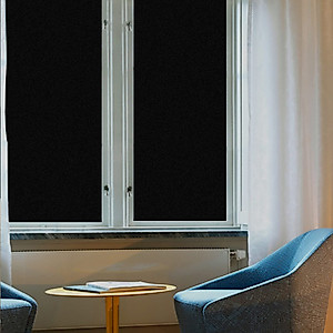Danodoi 17.7'' x 157'' Black Window Privacy Film Frosted Glass Window Film Opaque Window Stickers Self Static Cling Decorative Window Cling Bathroom Door Covering Heat Blocker Decorative Sticker