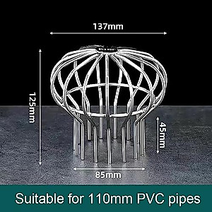 304 Stainless Steel Gutter Guard Drain Covers Outdoor, 50mm/75mm/110mm/160mm Gutter Pipe Leaf Wire Drain Guards Keeps Gutter Downpipes Clear, Drain Outdoor Roof Anti- Blocking Line Cap (Size : 110mm