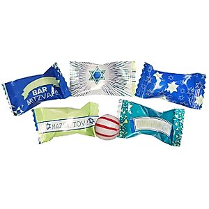 Bar Mitzvah Peppermints 100 Count Wrapped-For Boy's Birthday Jewish Religious Ceremony