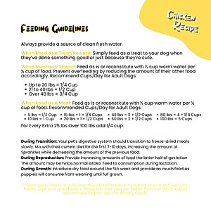 SPRANKLES Freeze Dried Dog Food for Small & Large Breeds Dogs, 16 Oz Chicken Dog Food Toppers for Picky Eatres, Made in USA - Grain Free & All Natural Freeze Dried Dog Treats Made with 96% Meat Organs