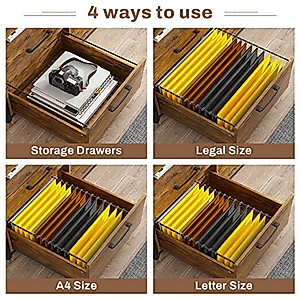 SEDETA L Shaped Computer Desk, 59'' Corner Office Desk, Office Desk with Drawers, Legal/Letter/A4 File Drawers, Headphone Hook and Monitor Shelf, Home Office Desks for Printer, Rustic Brown