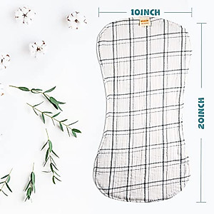 MUKIN Baby Burp Cloths - Neutral 100% Cotton Burping Cloth Set for Babies. Burp Rags, Burp Clothes for Newborn Unisex Baby Boy&Girl. Soft Absorbent Breathable Baby Spit Up Rags