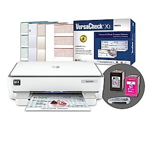 VersaCheck HP Envy 6055 MXE All-in-One MICR Check Printer Presto Software Bundle, White