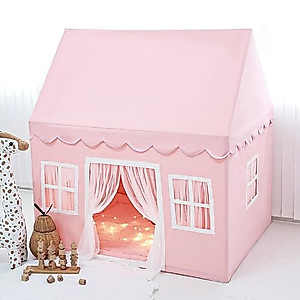 Sherilyn Large Fairy Tale Castle Play Tent with Mat, Indoor/Outdoor, Pink, 47" L x 40" W x 52" H, Up to 4 Kids, Toddler to Kid, Girls