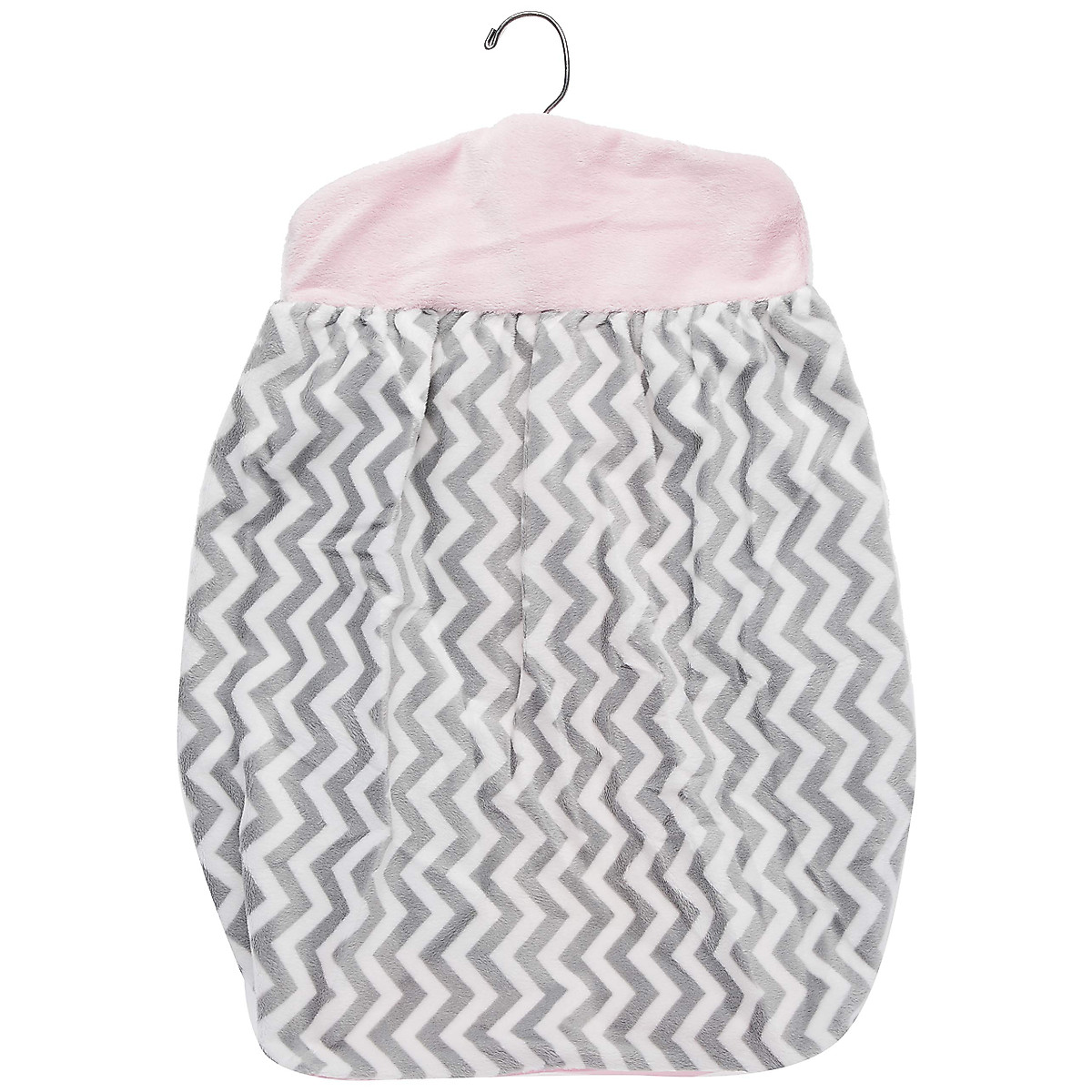 Baby Doll Bedding Minky Chevron Diaper Stacker, Pink