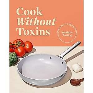 Caraway Fry Pan Trio - Non-Stick Frying Pans (10.5” & 8”) & Non-Stick Saute Pan - Non Toxic, PTFE & PFOA Free - Oven Safe & Compatible with All Stovetops (Gas, Electric & Induction) - Gray