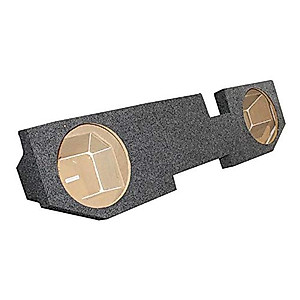 QPower 10 Inch Heavy Duty Dual Vented Carpet Covered Durable Car Audio Vehicle Subwoofer Enclosure Woofer Box, Charcoal Black