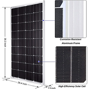 Pikasola Wind Turbine Generator 400W12V + 2 PCS 100W 12V Monocrystalline Solar Panel Kits Suit for RV Marine Home Solar Wind Hybrid System