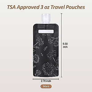 PACKISM Travel Pouches for Toiletries - 12 Pack Leak Proof 3oz TSA Approved Travel Squeeze Pouches,Stand Up Liquid Travel Containers for Shampoo Conditioner Lotion Body Wash