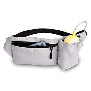 iGuerburn Breast Pump Bag for Medela Freestyle Hands-free and Elvie Stride Breast Pump, Medela Freestyle Flex Fanny Pack Accessories with Adjustable Belt for Working Moms (Grey)