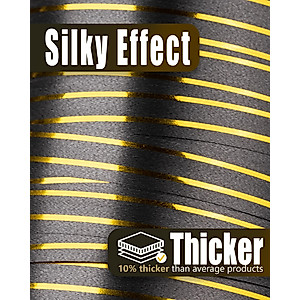 PartyWoo Black and Gold Curling Ribbon, 219 Yard Ribbon for Balloons, Balloon String, Balloon Ribbon, Curling Ribbon for Craft, Ribbon for Gift Wrapping, Crafting, Wedding, Florist Flower (1 Roll)