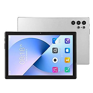 Haofy Tablet, 8 Core MT6753 CPU Intelligent Tablet 128GB ROM Dual Speaker 100-240V US Plug for Office (Silver Grey)