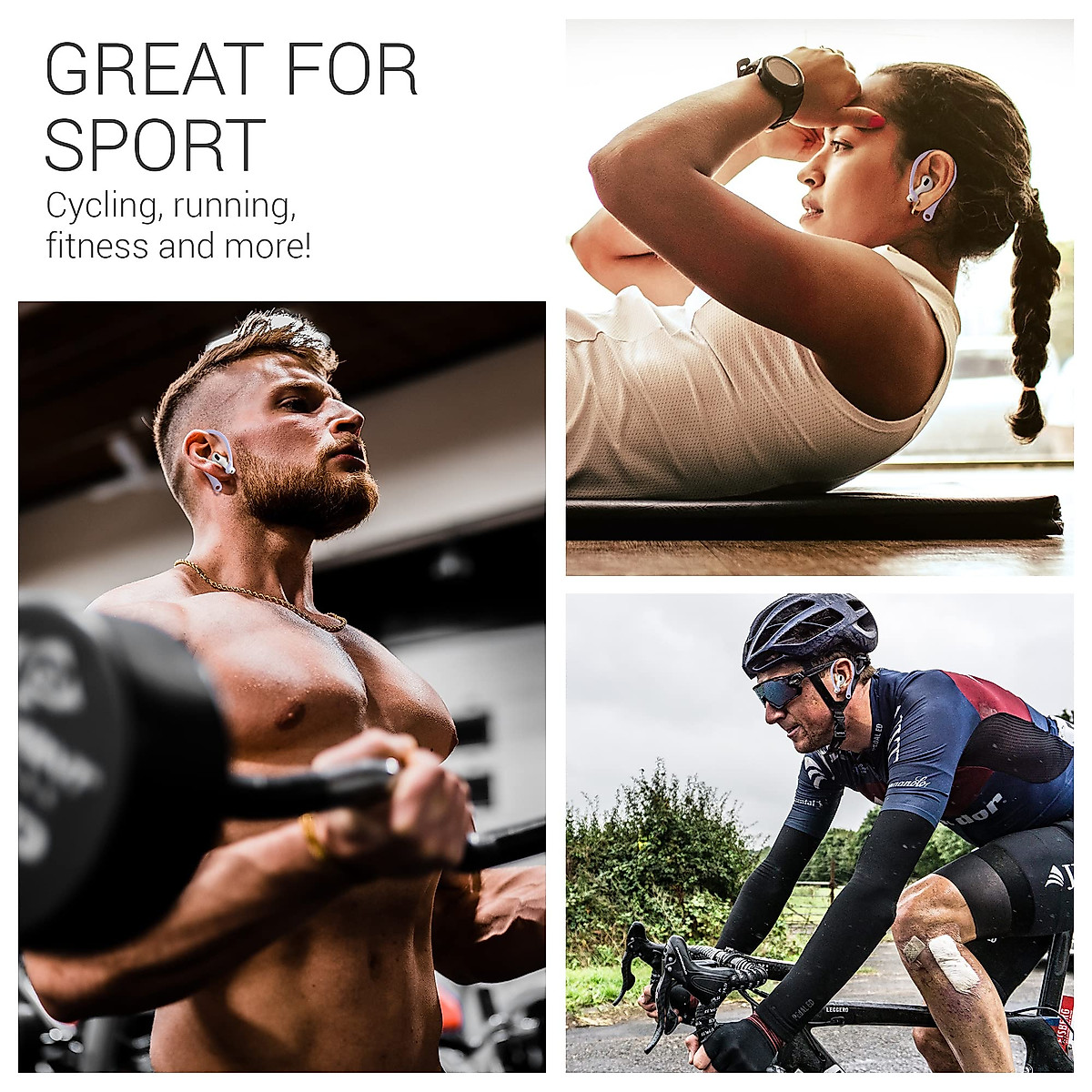 kwmobile Earbud Hooks Compatible with Apple Airpods 1/2 / 3 / Pro 1 / Pro 2 - Set of 2X Earphone Holders for Running - Light Lavender