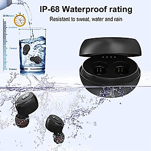 Alead TX8 Bluetooth 5.0 True Wireless Earbuds (TWS) with Wireless Charging case, IP68 Waterproof, HiFi Sound, Deep bass, Auto Pairing, 5H Playtime, Built-in mic, Bluetooth in-Ear Earbuds for Sports