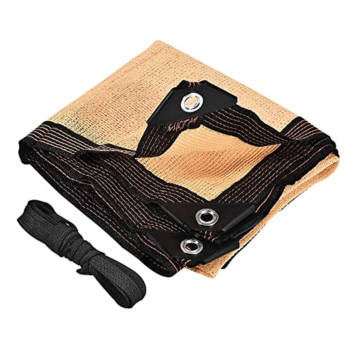 M METERXITY Garden Shade Cloth - 5 Meters Cord Plants Shading Mesh Sunshade Cover Nets with Grommets 1x1m, Apply to Greenhouse Lawn Patio(Beige)